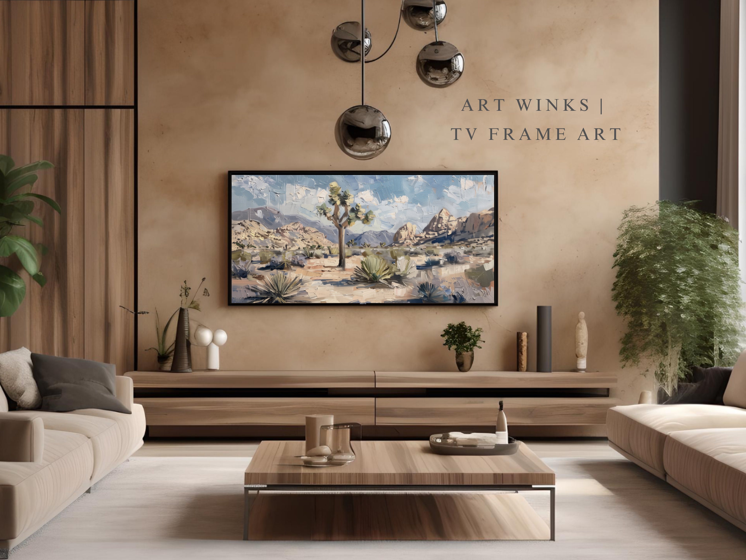 Samsung Frame TV, Desert Sentinel, Impressionist Joshua Tree Landscape ...
