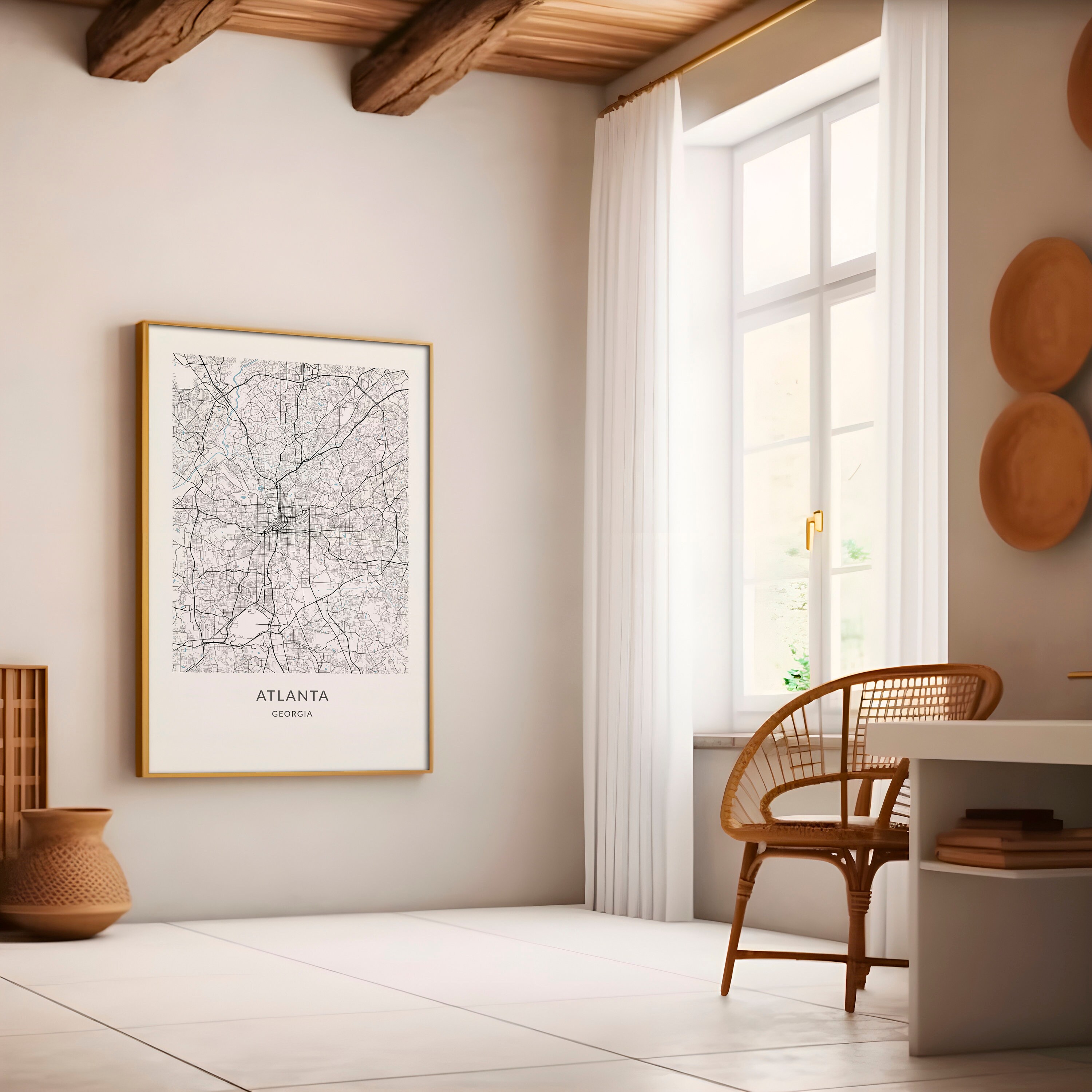 Atlanta Map Print, Map Poster, Printable Map, City Map Print, Map Wall ...