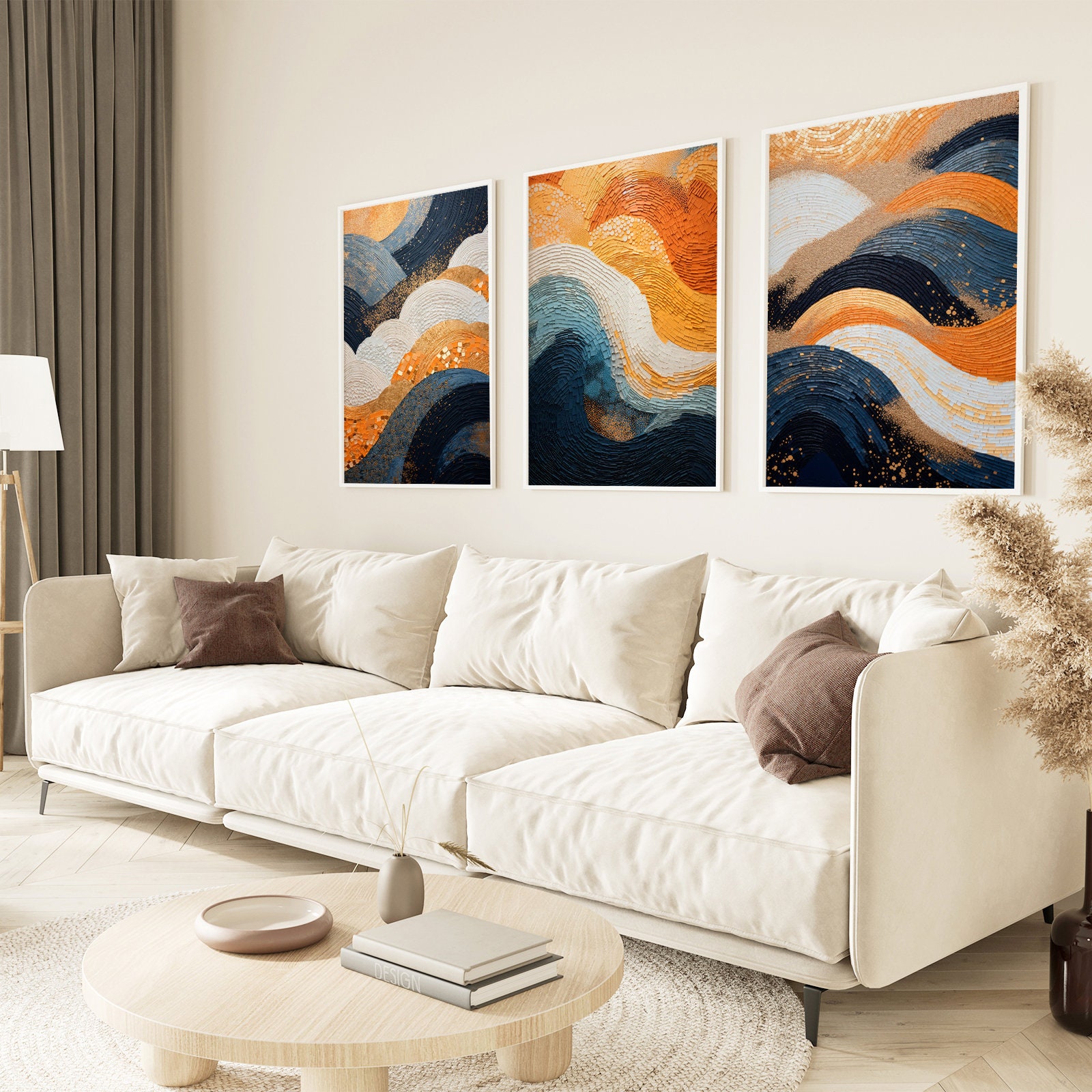 Textured Modern Abstract Wall Art Digital Prints Set of 3 - Etsy