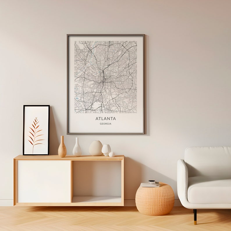 Atlanta Map Print, Map Poster, Printable Map, City Map Print, Map Wall ...