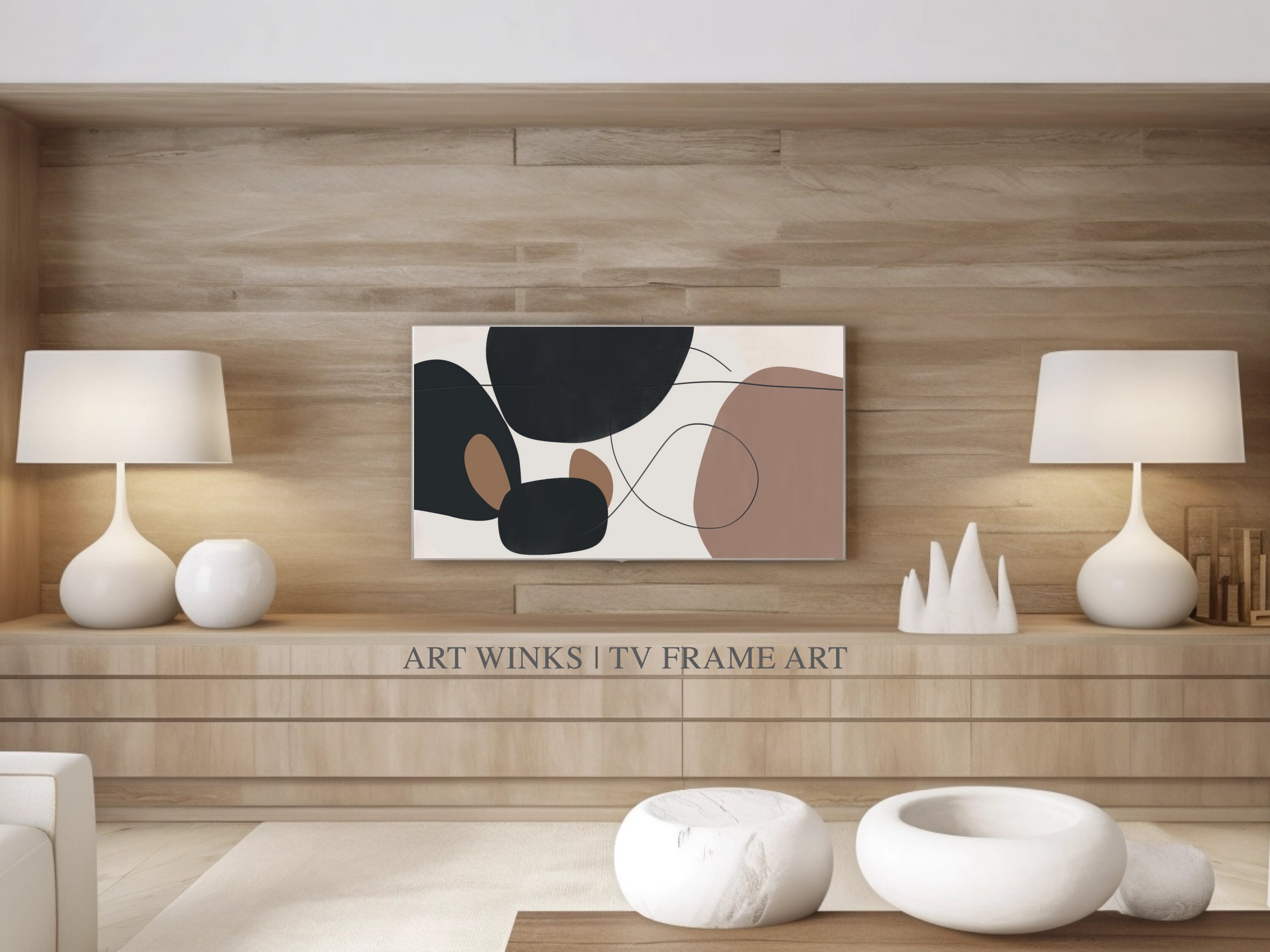 Abstract Lines and Shapes Frame TV Art, Moody Room, Frame TV Art Modern ...