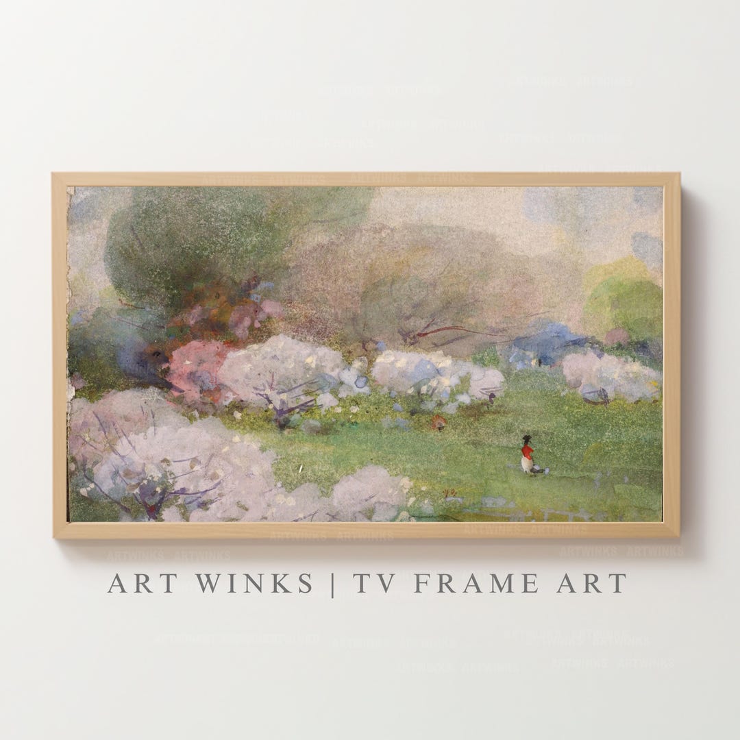 William Henry Holmes Cherry Blossoms Frame TV Art, Springtime Pastel ...
