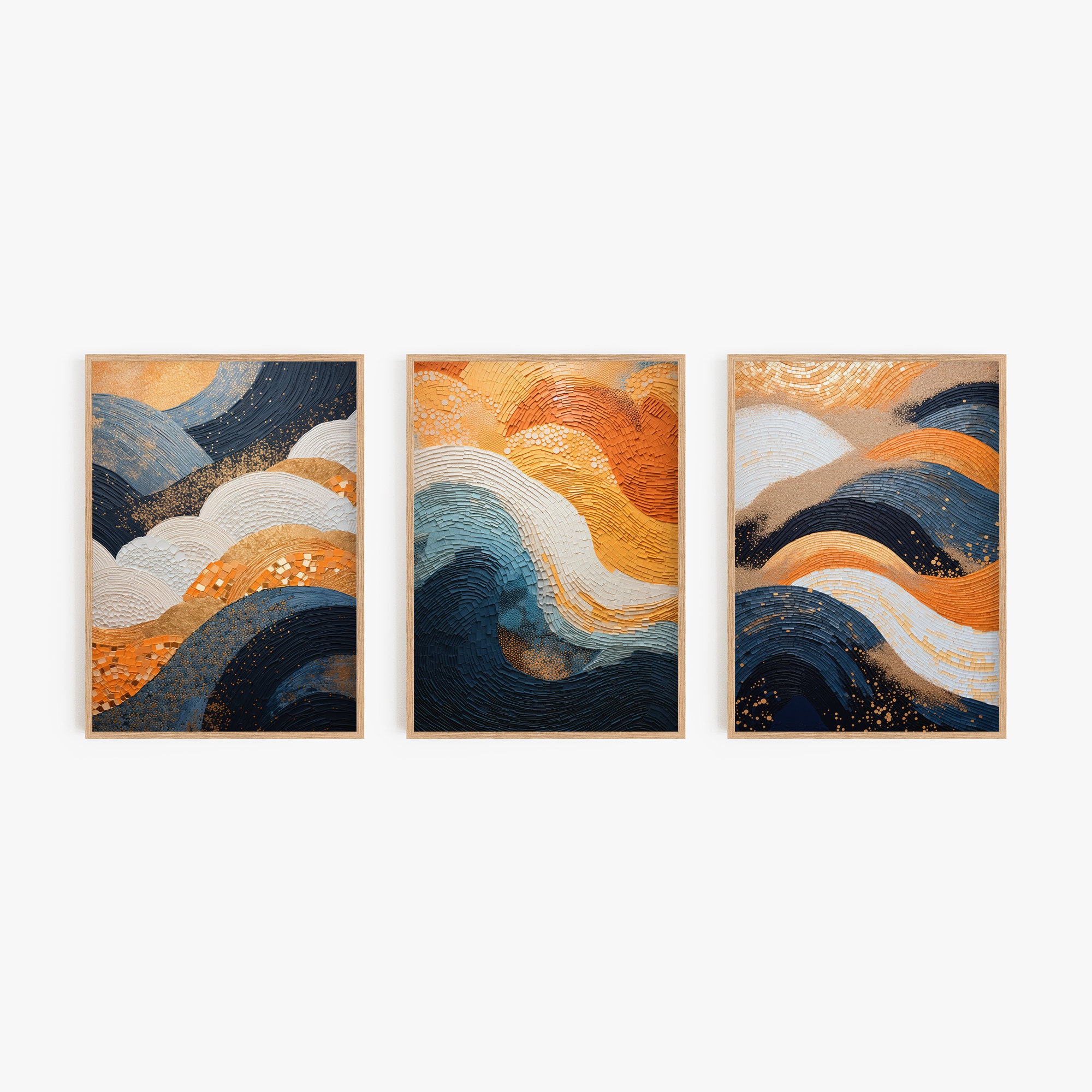 Textured Modern Abstract Wall Art Digital Prints Set of 3 - Etsy