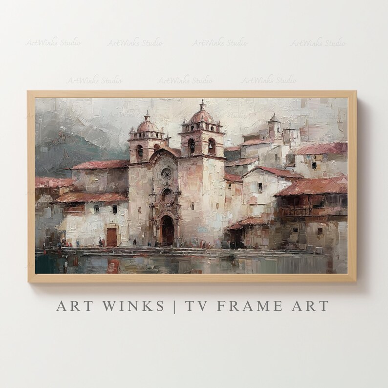 Frame TV Art, Cusco Peru Colonial Art, Vintage Andean Architecture ...