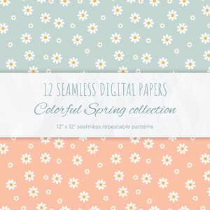 Daisy Spring Seamless Digital Papers Daisy Spring Scrapbook Paper ...