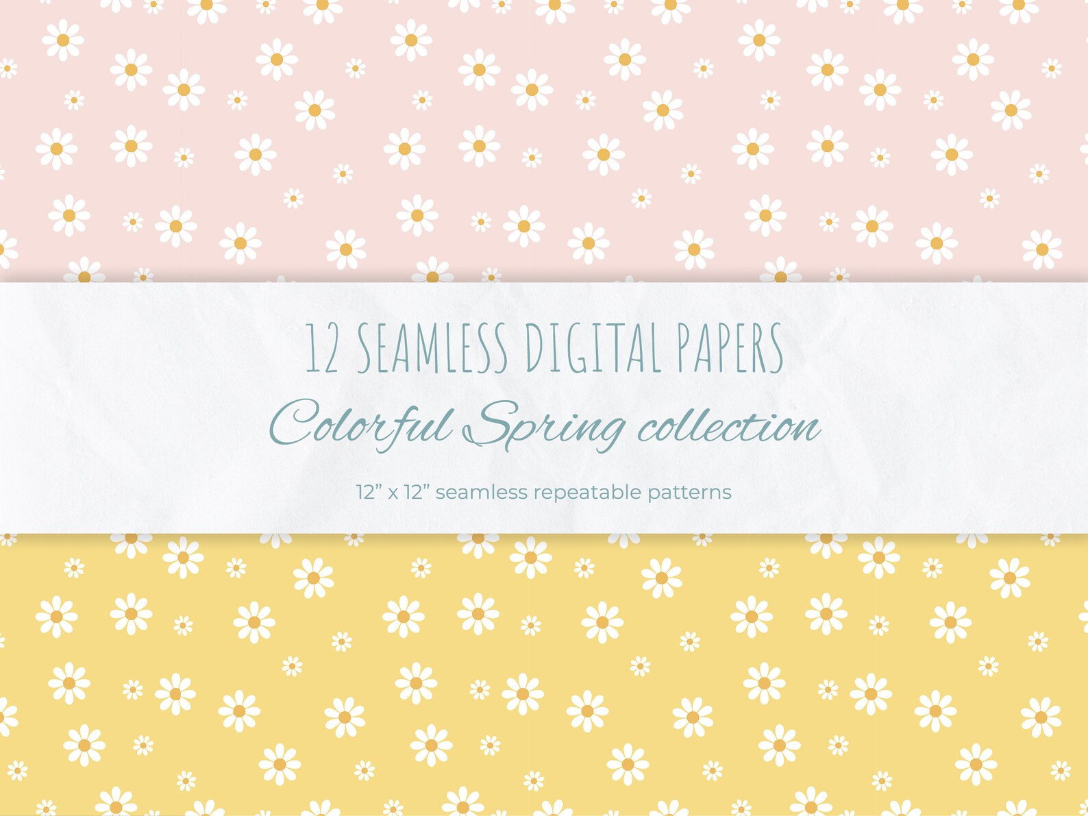 Daisy Spring Seamless Digital Papers Daisy Spring Scrapbook Paper ...