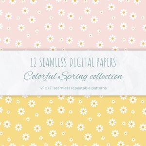 Daisy Spring Seamless Digital Papers Daisy Spring Scrapbook Paper ...