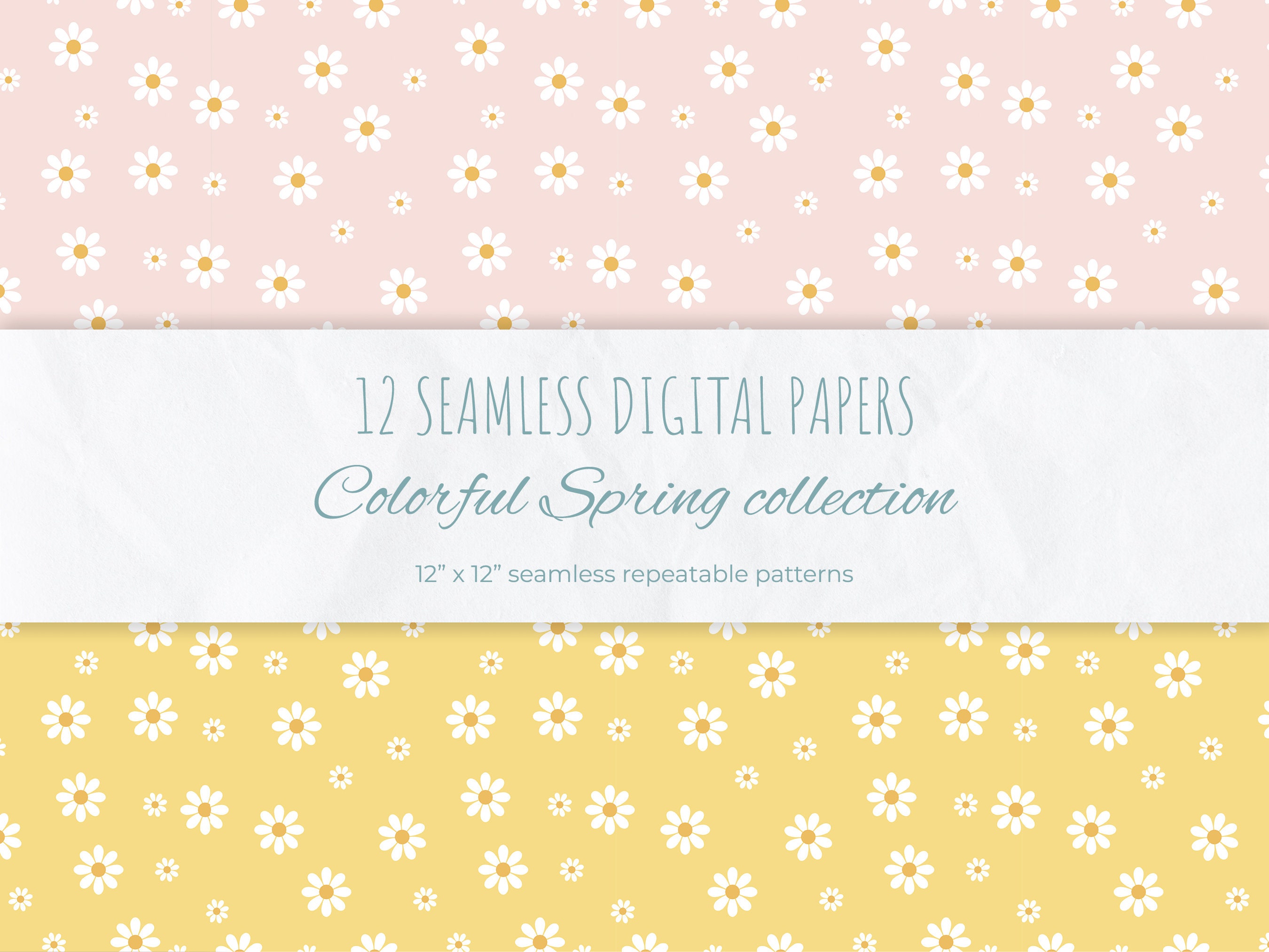 Daisy Spring Seamless Digital Papers Daisy Spring Scrapbook Paper ...