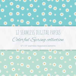 Daisy Spring Seamless Digital Papers Daisy Spring Scrapbook Paper ...