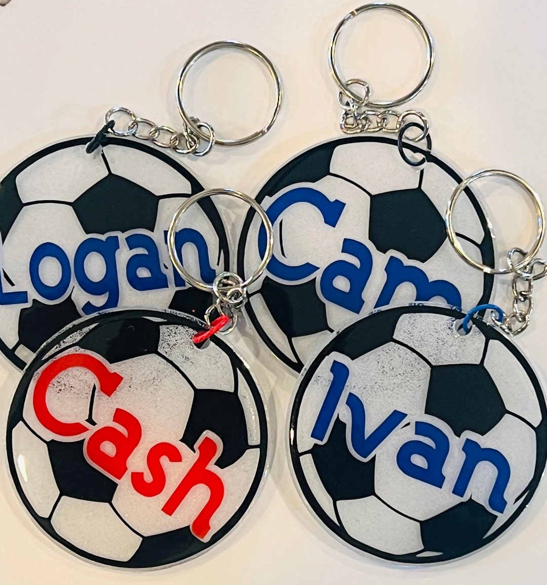 Personalized Soccer Acrylic Key Chain | Bag Charm | Bag Tag | Soccer ...