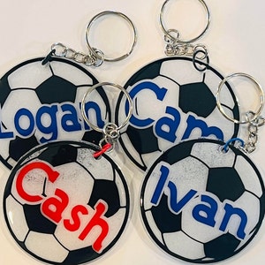 Personalized Soccer Acrylic Key Chain | Bag Charm | Bag Tag | Soccer ...