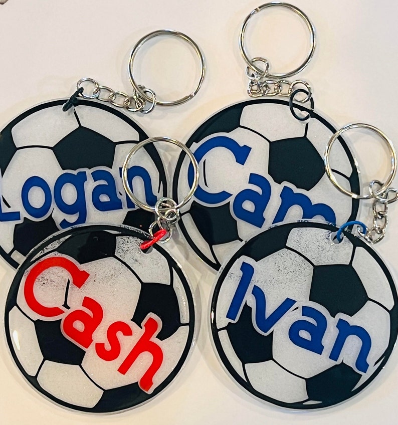 Personalized Soccer Acrylic Key Chain | Bag Charm | Bag Tag | Soccer ...