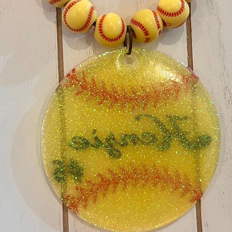 Personalized Softball Acrylic Key Chain Bag Charm Bag Tag Softball Tag ...