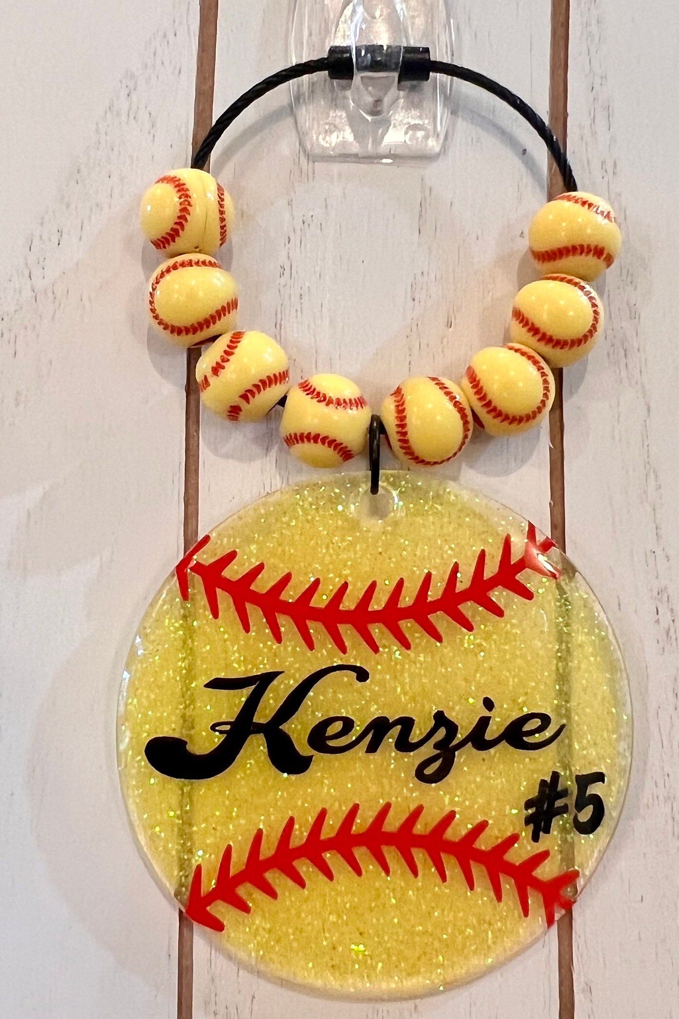 Personalized Softball Acrylic Key Chain Bag Charm Bag Tag Softball Tag ...