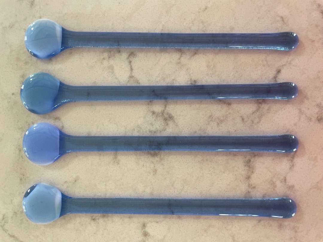 Drink Stirrers Blue/white Set of Four One of a Kind - Etsy