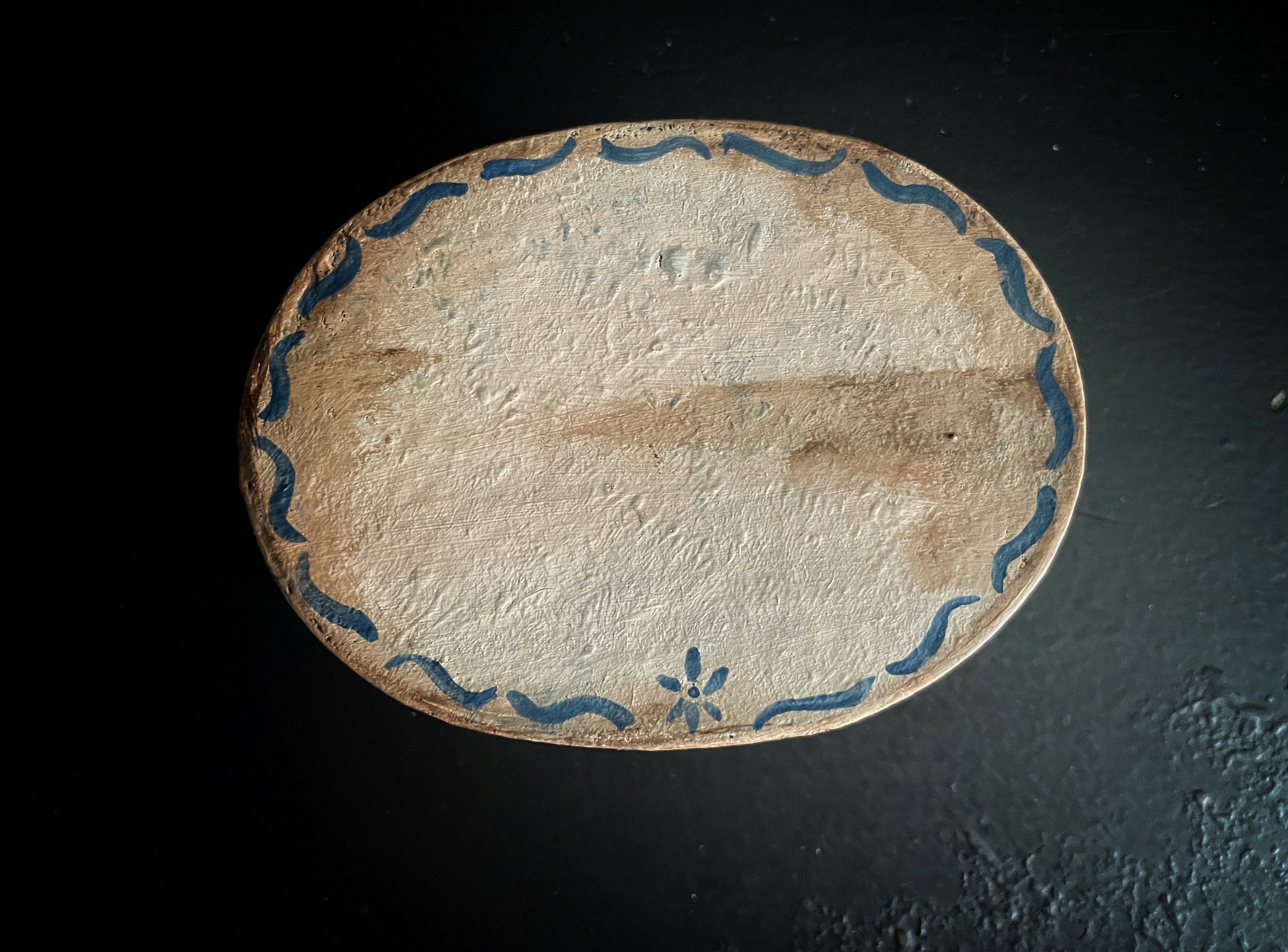Primitive Paper Mache Oval Boxes Floral Folk Art Mini Storage Box Set ...