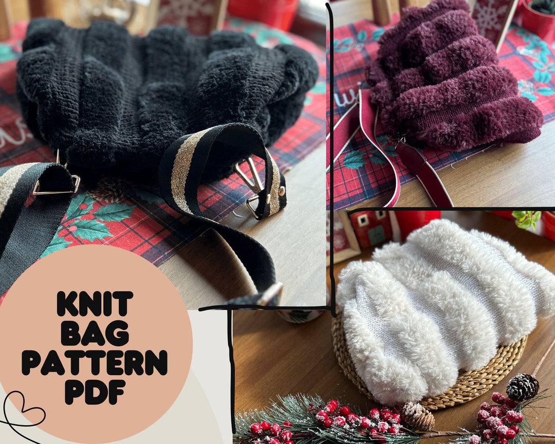 Handknit Bag Pattern, PDF and Photo Format, Crochet Bag Pattern, DIY Pattern, Handmade DIY Bag ...