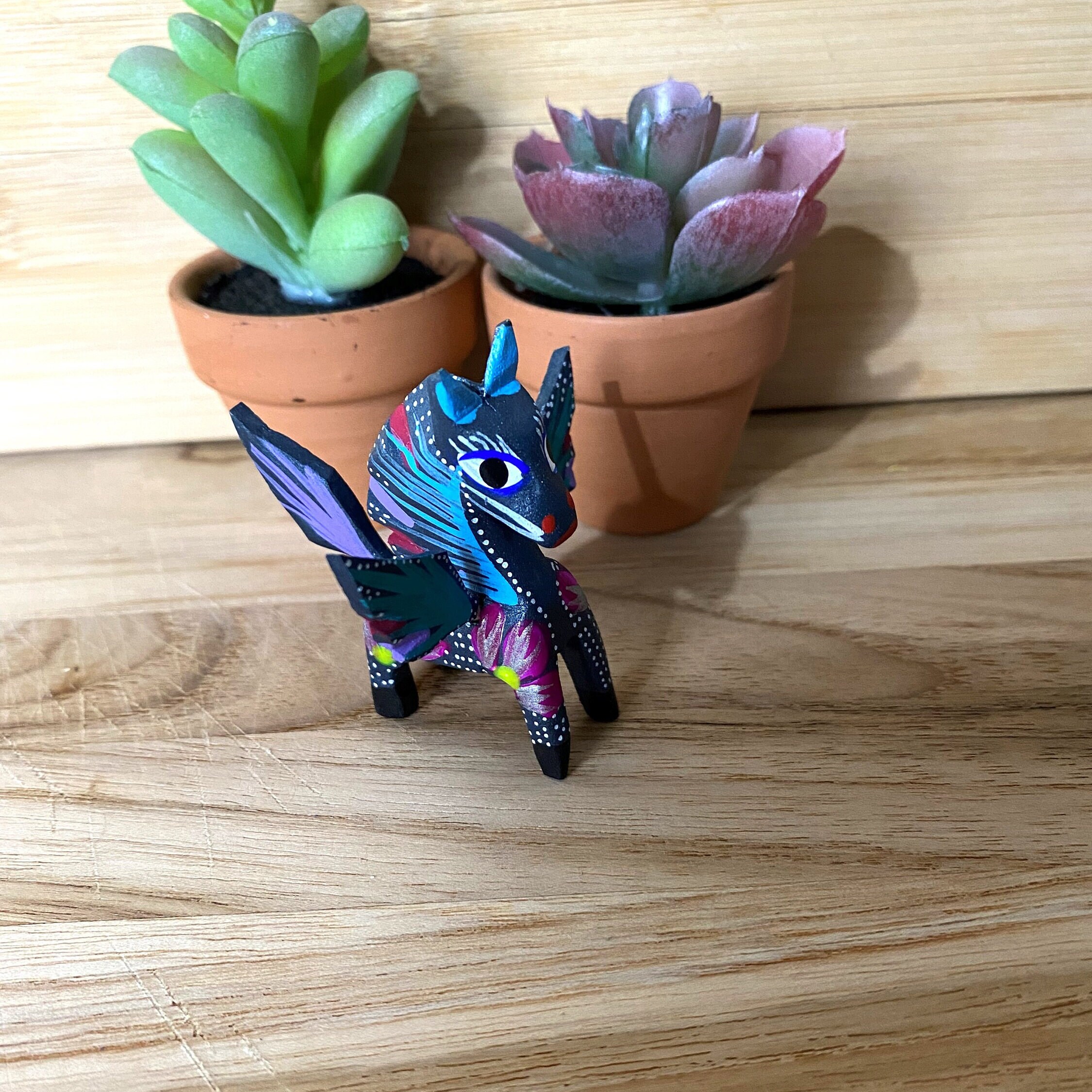 Set of Three Mexican Hand-made Small pegasus Alebrije Figurines mini - Etsy
