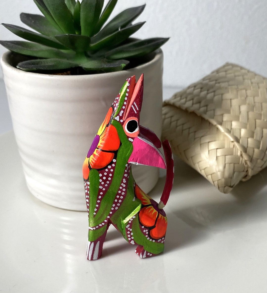 Beautiful Hand-made Mexican Alebrije wolf Figurine - Etsy