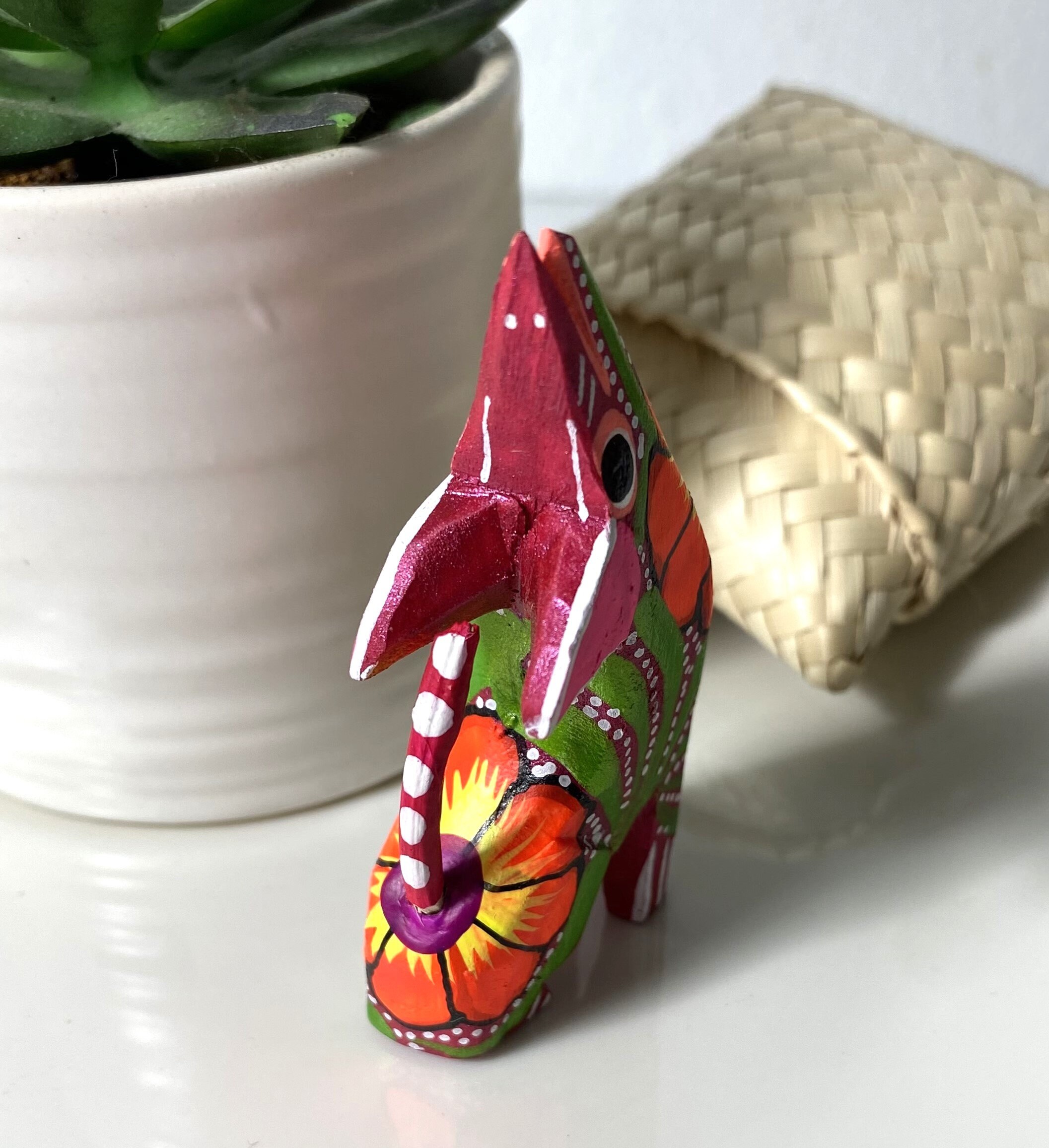 Beautiful Hand-made Mexican Alebrije wolf Figurine - Etsy