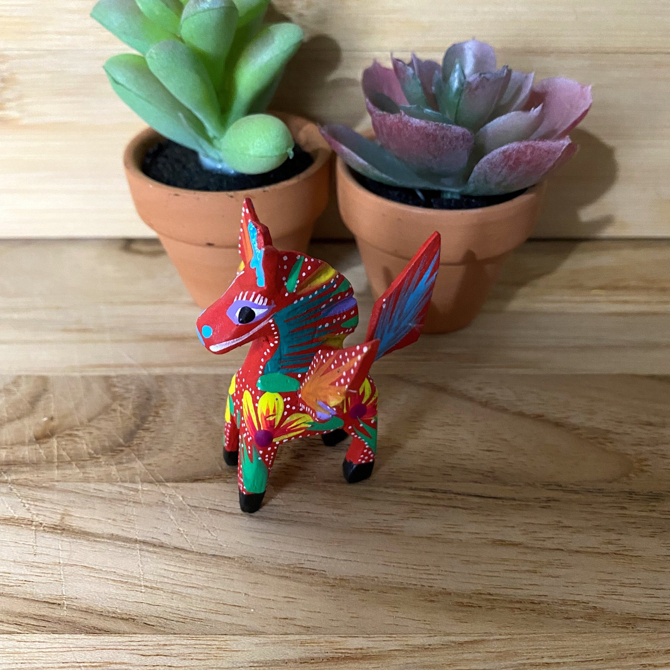 Set of Three Mexican Hand-made Small pegasus Alebrije Figurines mini - Etsy