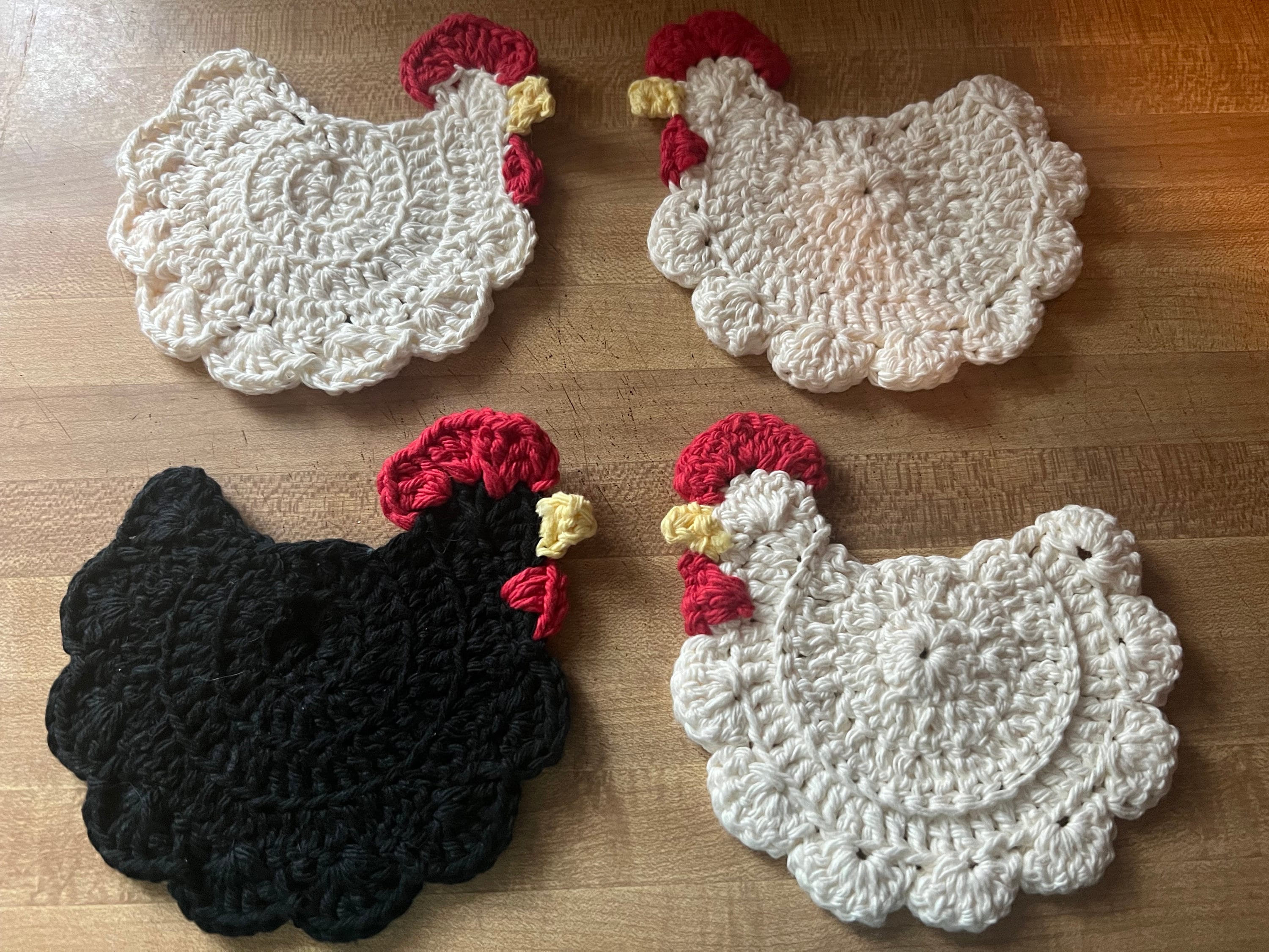 Crocheted Chicken/hen Coffee or Drink Coasters - Etsy