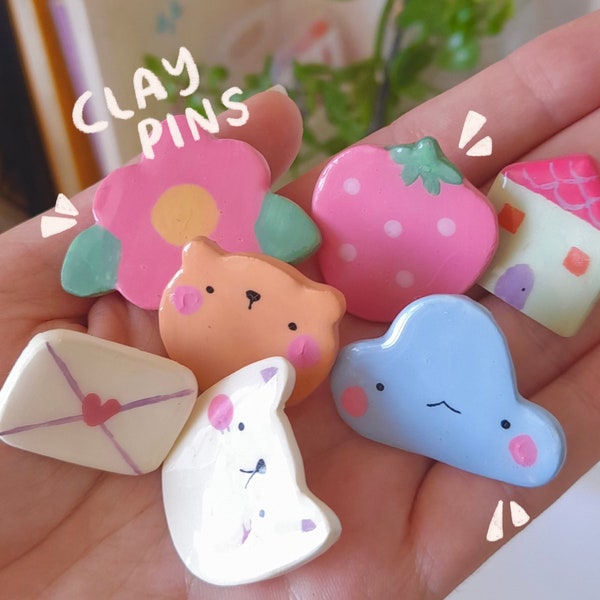 Clay Pin - Etsy