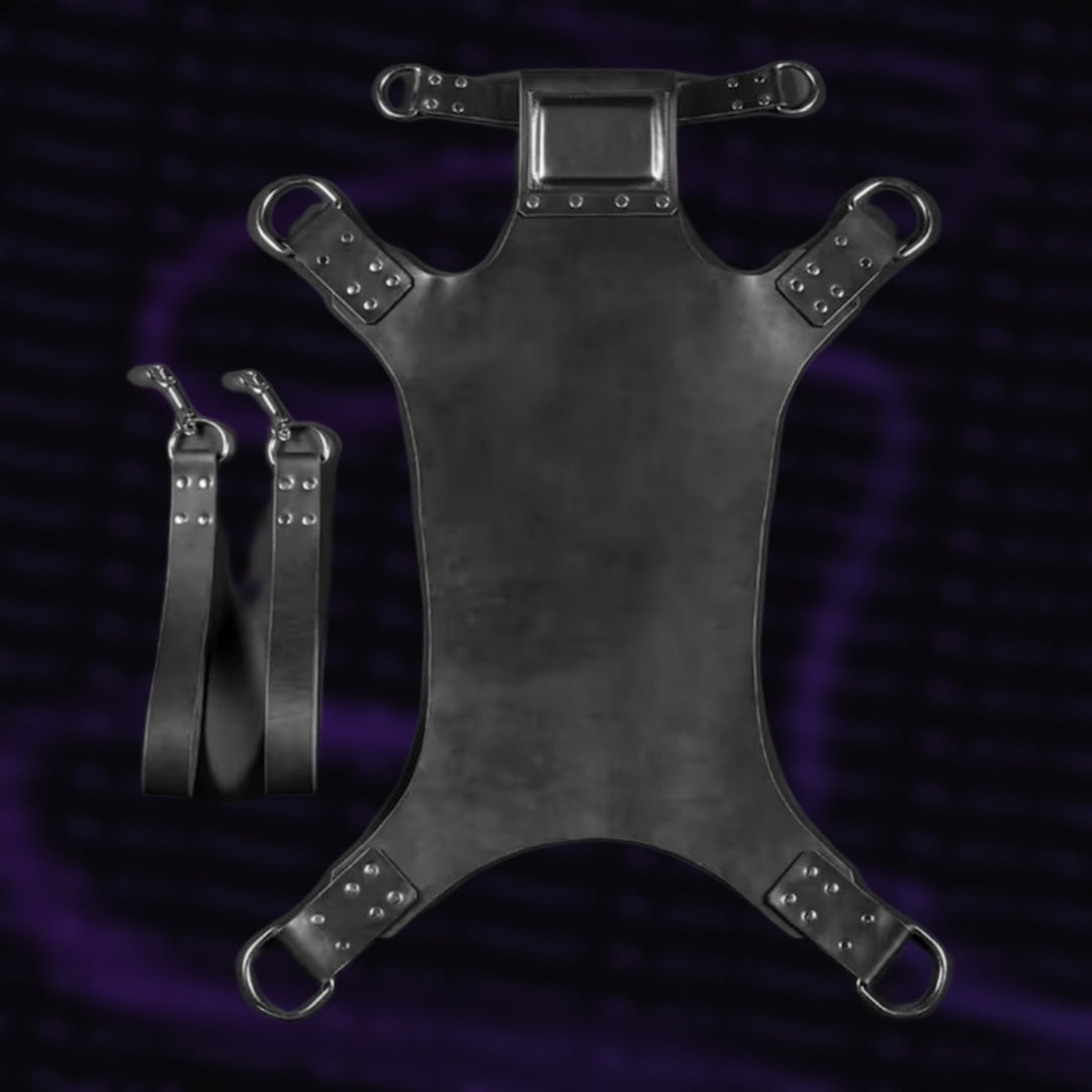 Handcrafted Original Leather Swing Heavy Duty Play Room Black Leather ...