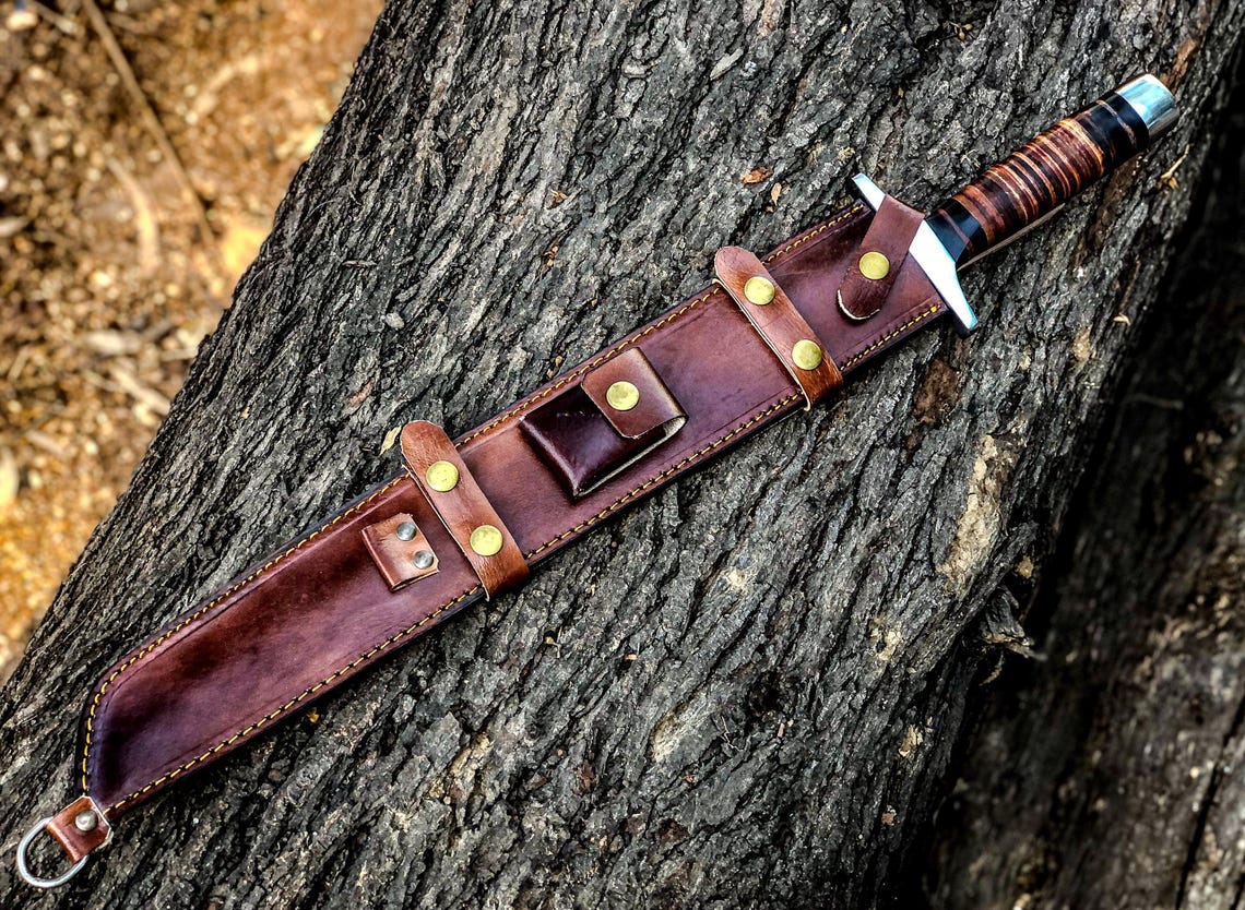 Wikinger Sax Schwert, handgefertigter Dolch mit Scheide Cosplay Schwert ...