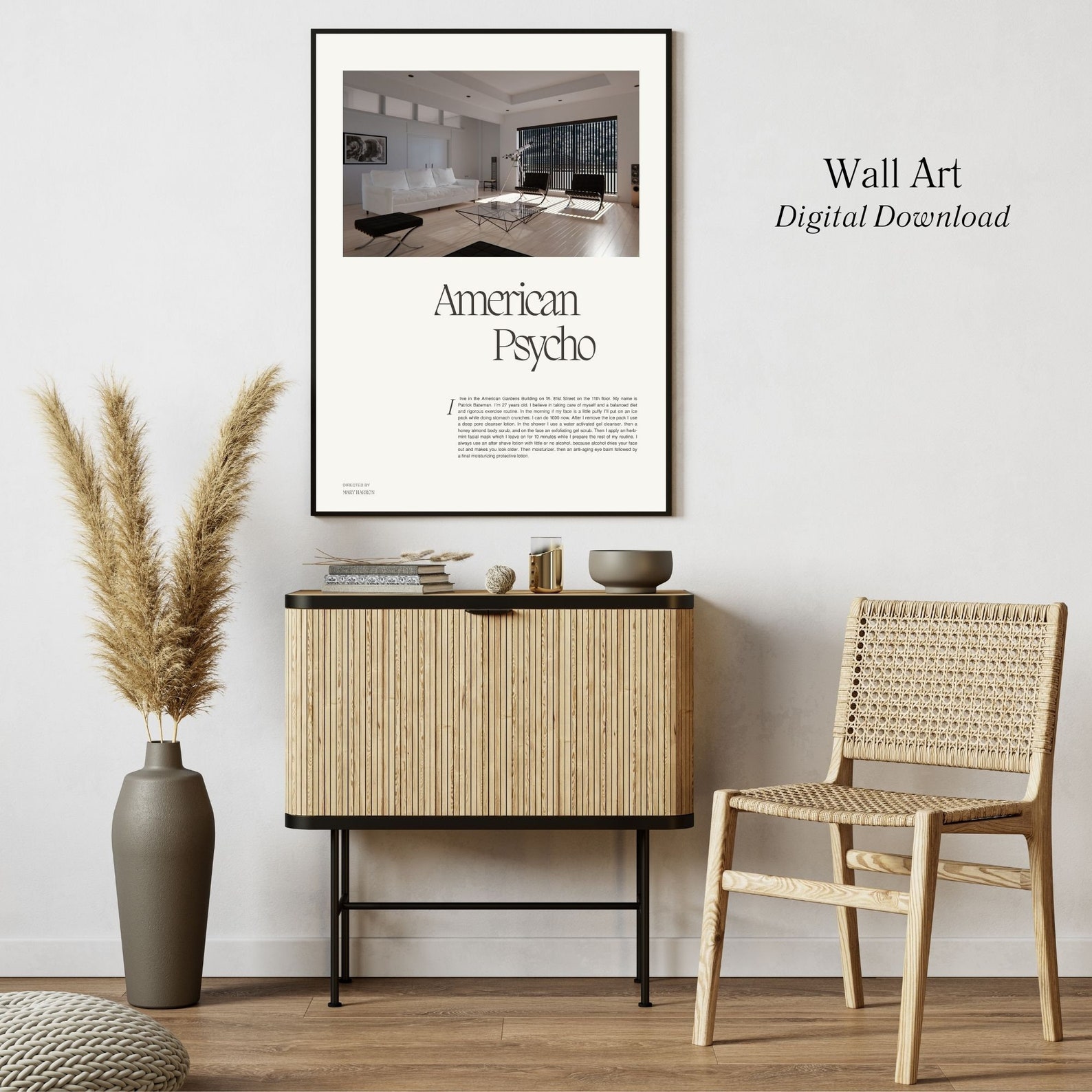 Patrick Bateman Morning Routine Movie Poster - Digital Download ...