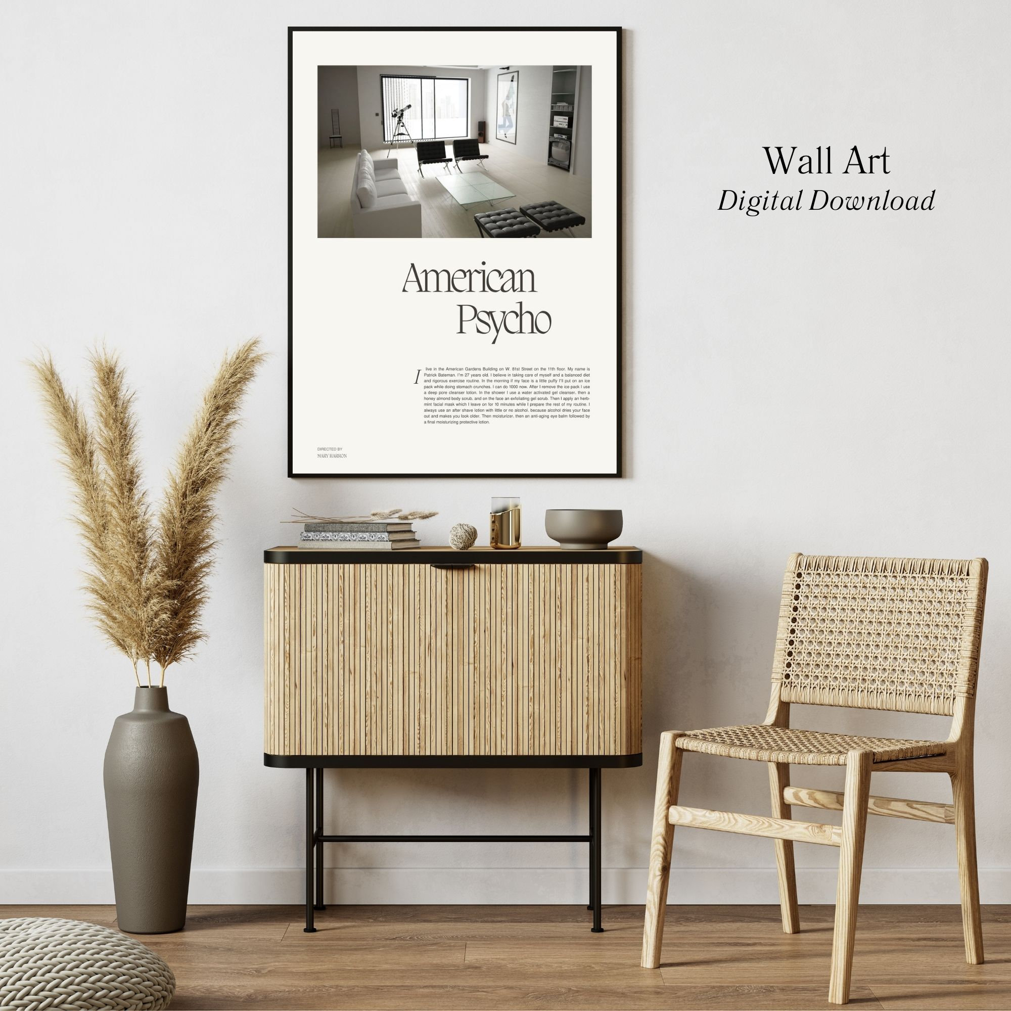 Patrick Bateman Morning Routine Movie Poster - Digital Download ...