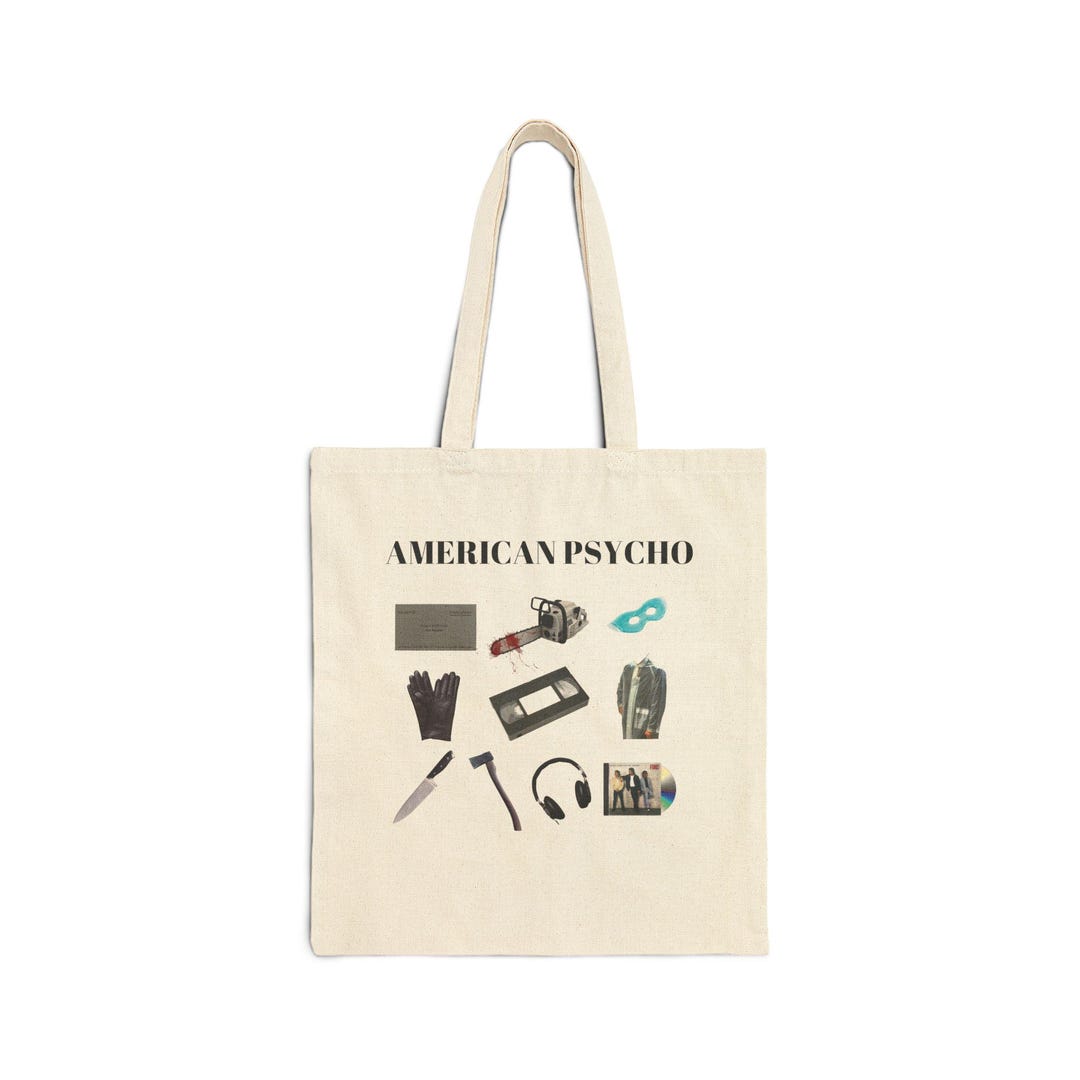 American Psycho - Patrick Bateman Items Inspired Cotton Canvas Tote Bag ...