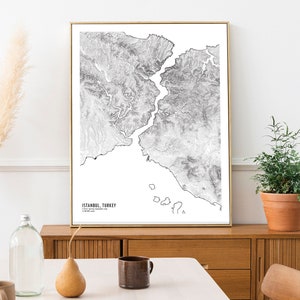 Istanbul Map, Turkey, Digital Prints, City Map, Maps, Wall Art, Gift ...
