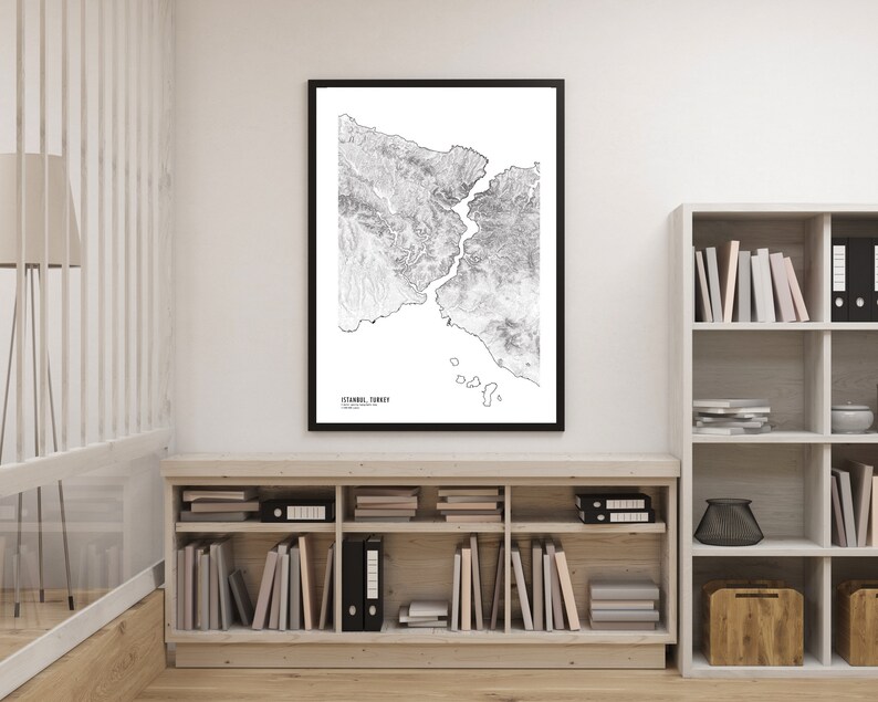 Istanbul Map, Turkey, Digital Prints, City Map, Maps, Wall Art, Gift ...