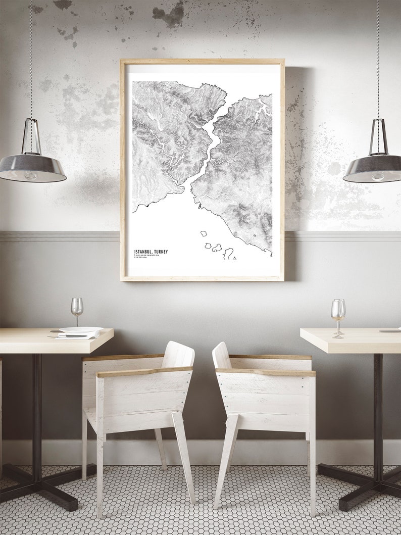 Istanbul Map, Turkey, Digital Prints, City Map, Maps, Wall Art, Gift ...