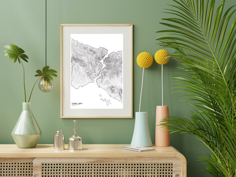 Istanbul Map, Turkey, Digital Prints, City Map, Maps, Wall Art, Gift ...