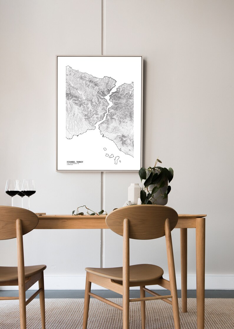 Istanbul Map, Turkey, Digital Prints, City Map, Maps, Wall Art, Gift ...