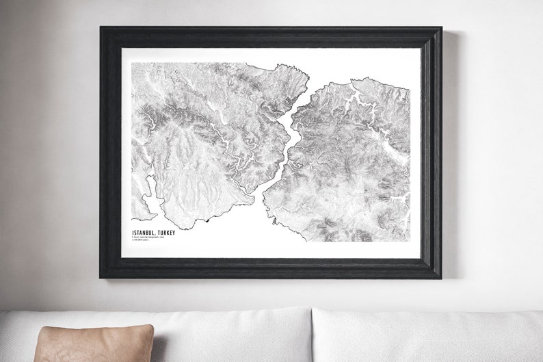 Istanbul Map, Turkey, Digital Prints, City Map, Maps, Wall Art, Gift ...