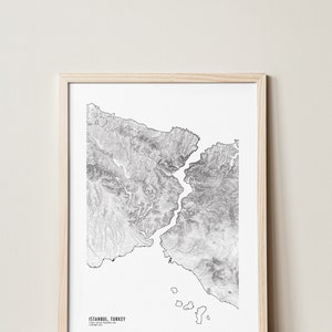 Istanbul Map, Turkey, Digital Prints, City Map, Maps, Wall Art, Gift ...