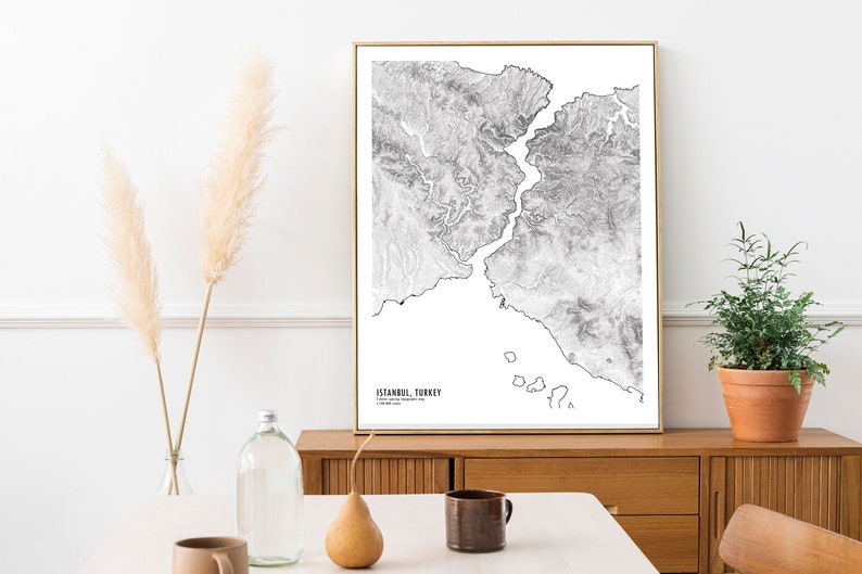 Istanbul Map, Turkey, Digital Prints, City Map, Maps, Wall Art, Gift ...