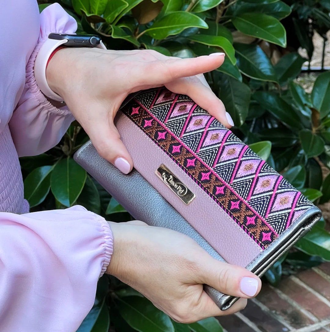 Leather Flap Wallet Long, Artisan Wallet, 3 Fold Wallet, Colorful ...