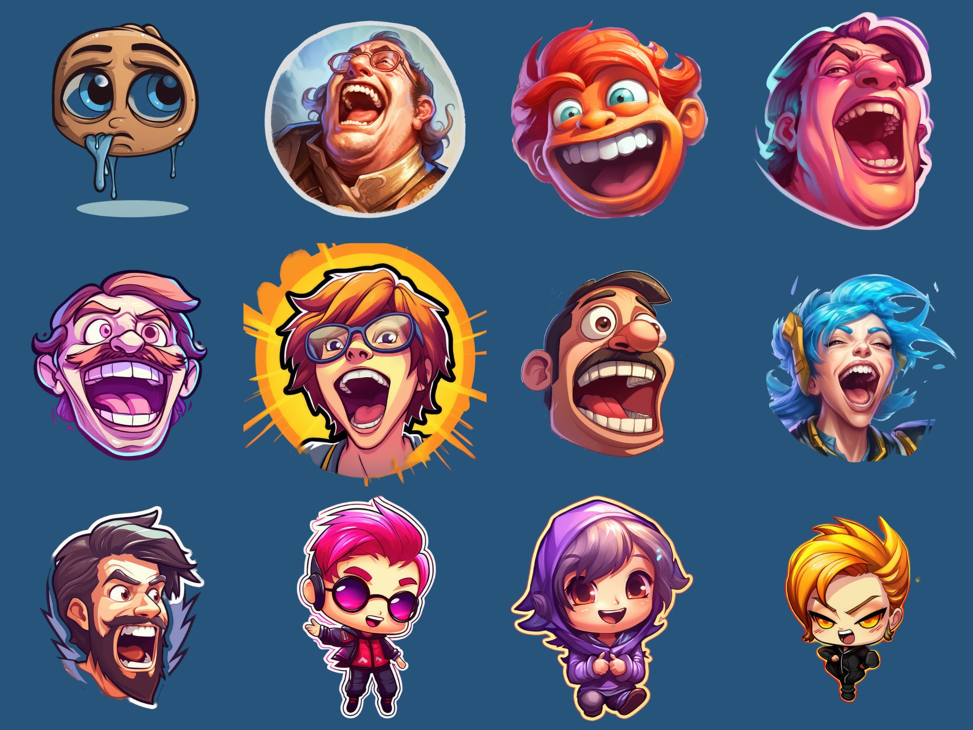74 Random Twitch Emotes Feelsbadman Kappa Anger Face Kreygasm Chibi ...