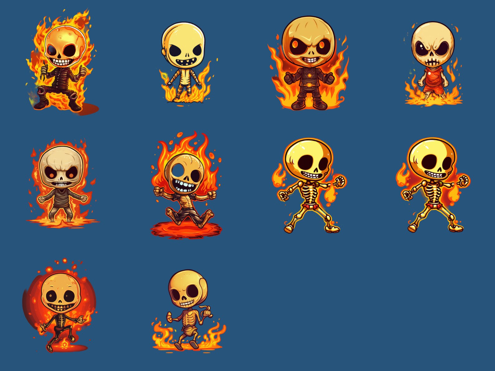 50 Skeleton Twitch Emotes Chibi Skeleton | Dancing Skeleton | in Love ...