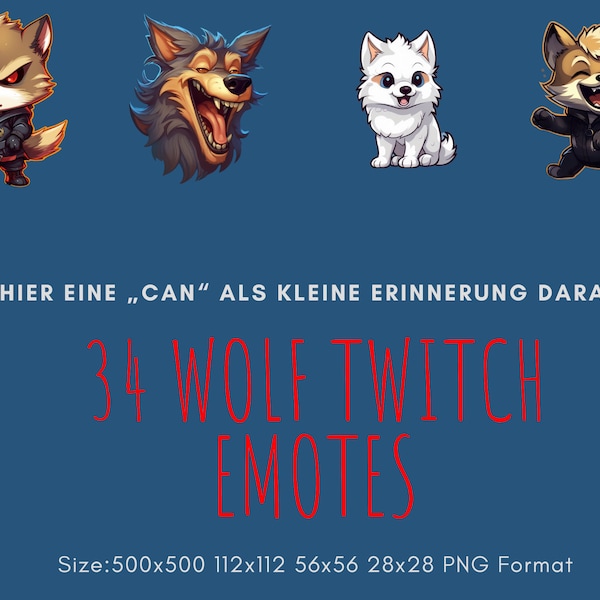 Wolf Emotes - Etsy