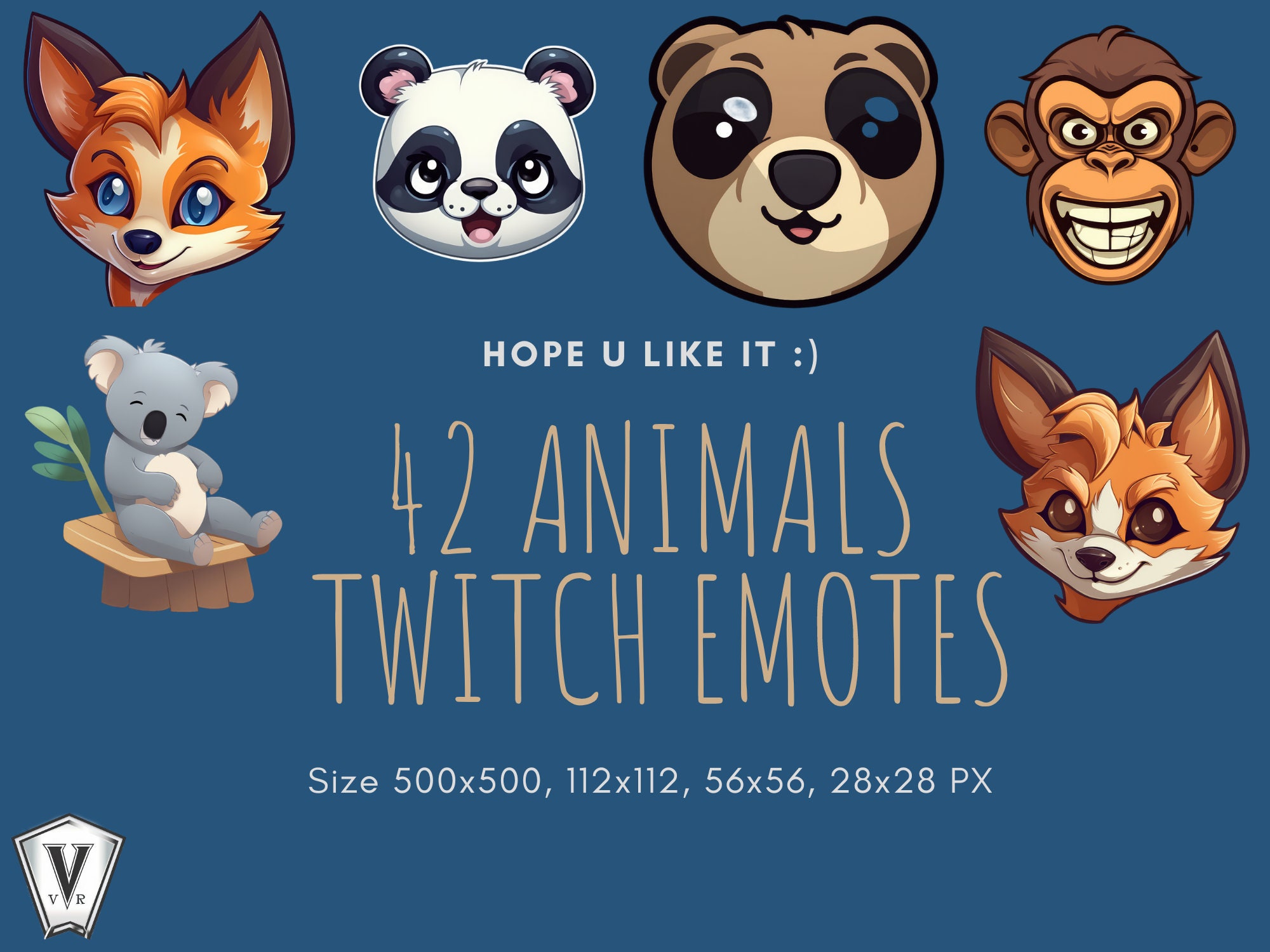 42 Twitch Emotes About Animals Lion Fox Pandas Dog Cat Koala Owl Emote ...