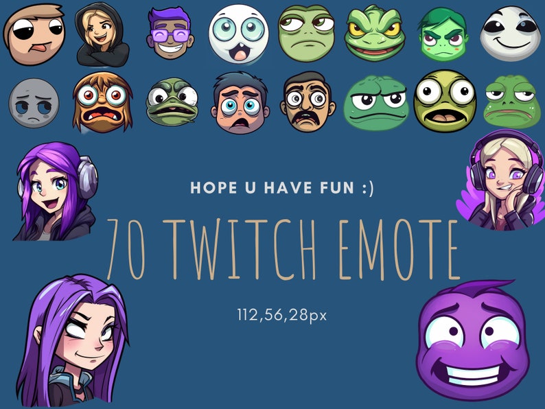 70 Twitch & Discord Emotes Ninja, Grim Reaper Bear Cat Random - Etsy