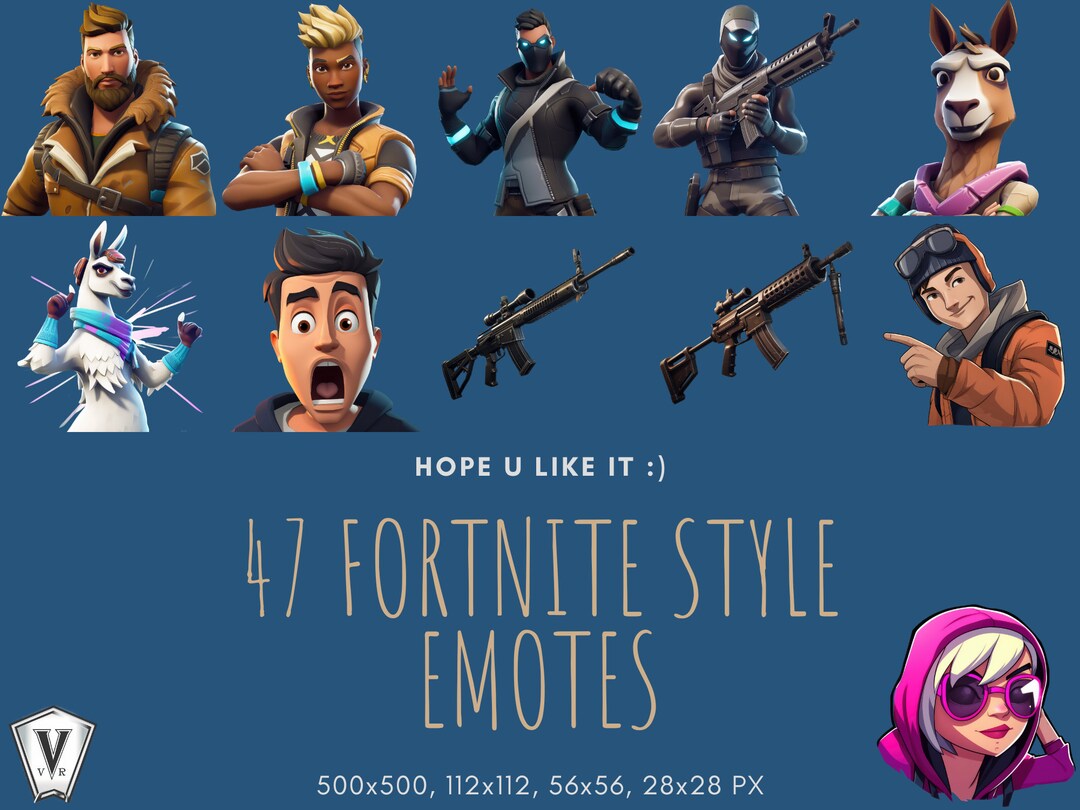 47 Battle Royale Game Emotes for Twicht/discord Llama Dance Weapons. - Etsy