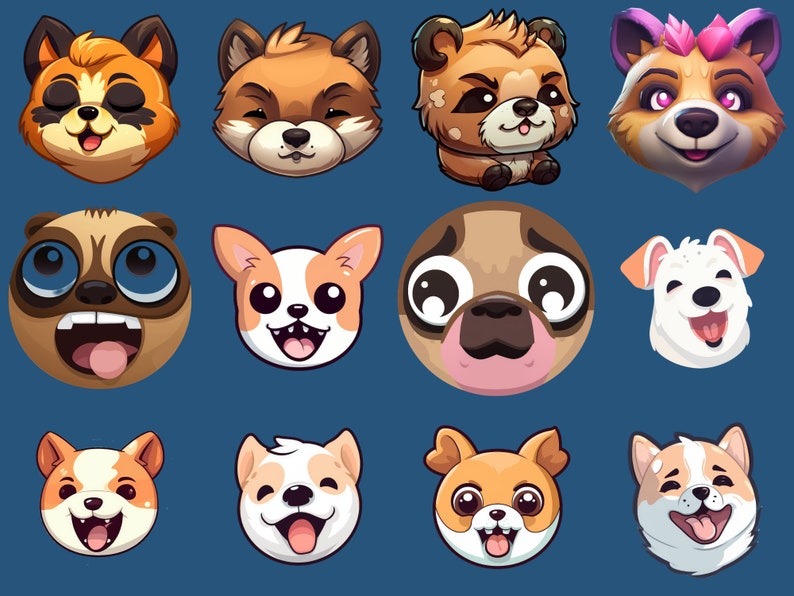 42 Twitch Emotes About Animals Lion Fox Pandas Dog Cat Koala Owl Emote ...
