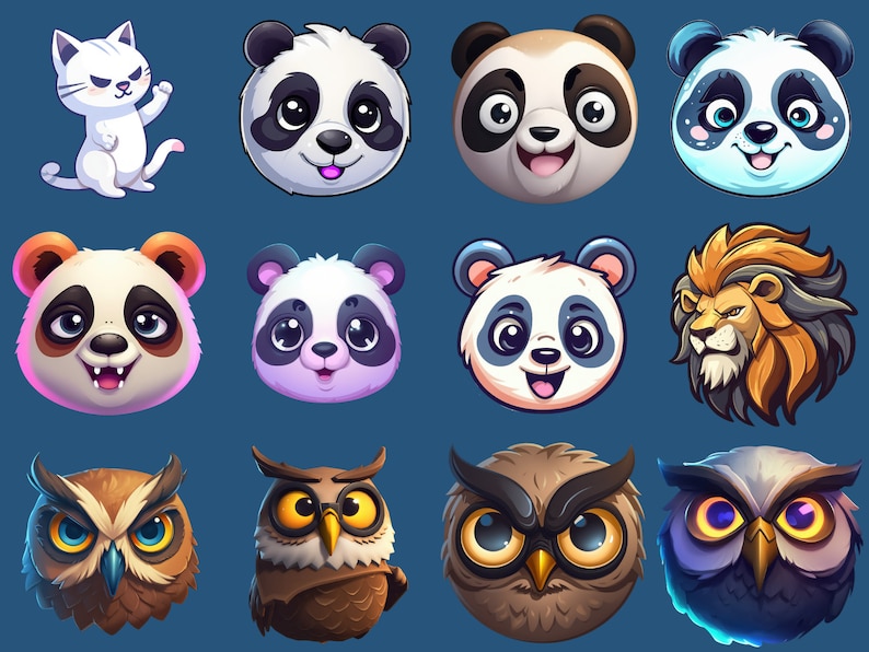 42 Twitch Emotes About Animals Lion Fox Pandas Dog Cat Koala Owl Emote ...