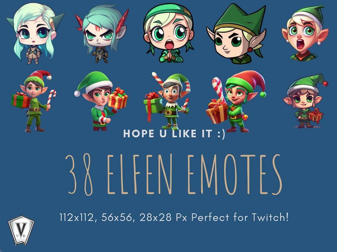 38 Cute/angry/shocked Chibi Elf Emote Collection Twitch, Discord ...
